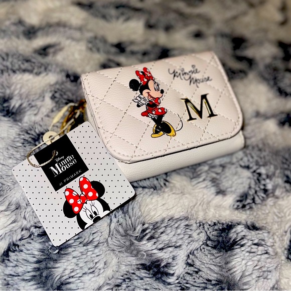 Disney | Bags | Nwtdisney Minnie Mouse Walletwhitem Letter | Poshmark